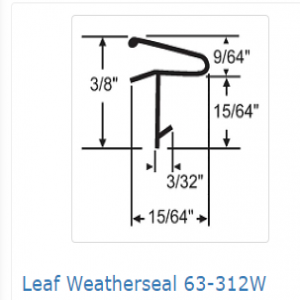 - Crestline/ Vetter Sliding Patio Door Leaf Weatherseal 72" #63-312